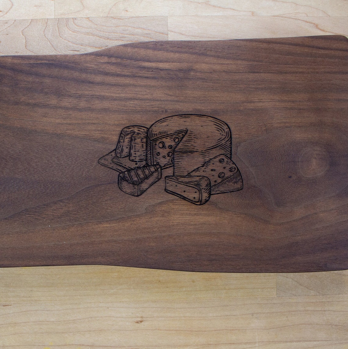 Large Walnut Serving Tray W/ Handles / Decorative Tray / - Etsy