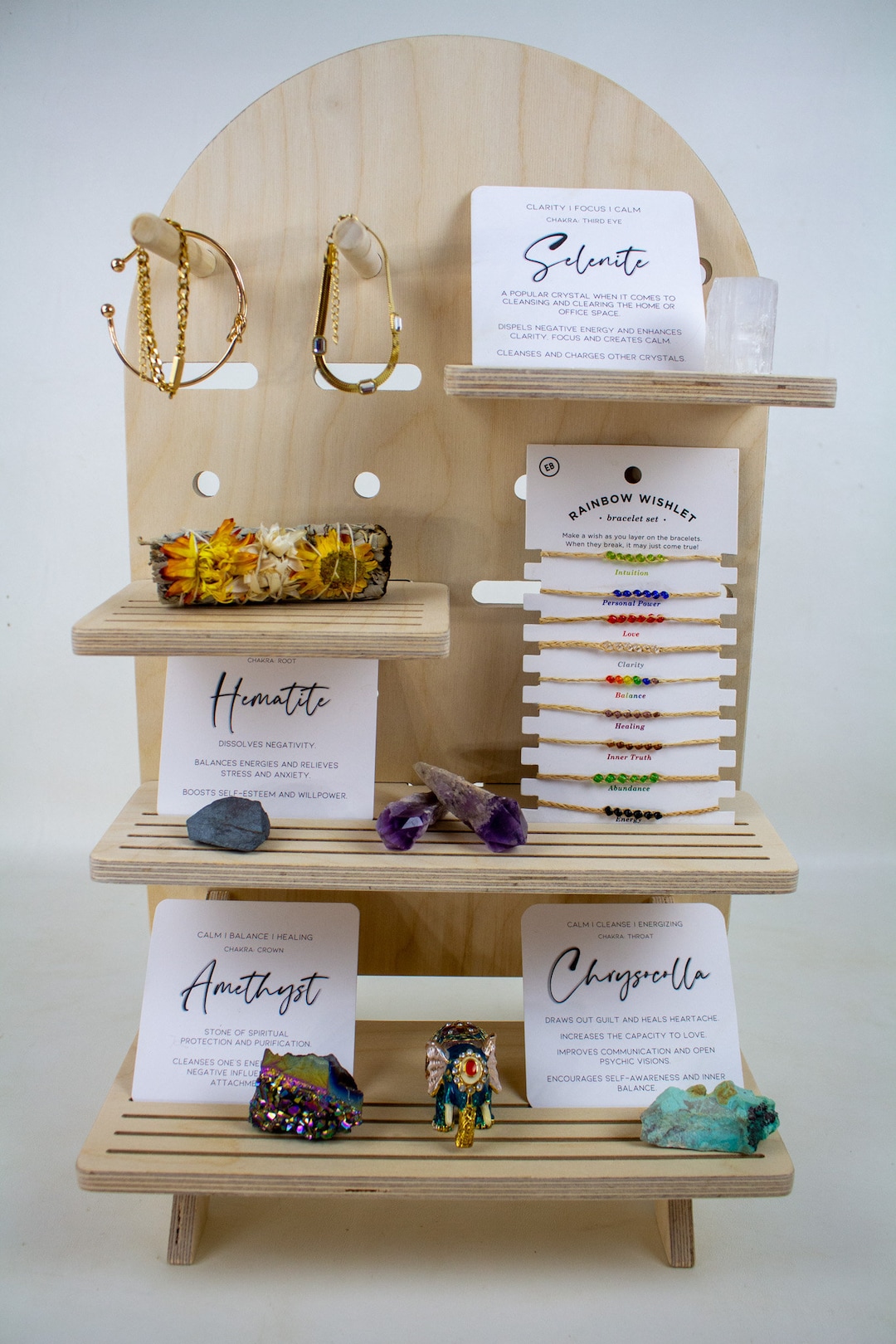 Summit Compact Tabletop Display – Handmade Wood Rack With Shelves ...