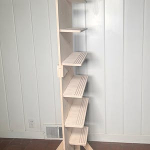 Summit Floor Display Stand – Handmade Wood Rack With Shelves & Pegs ...