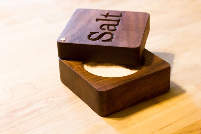 Walnut Wood Salt Container / Salt Pinch / Seasoning Container - Etsy