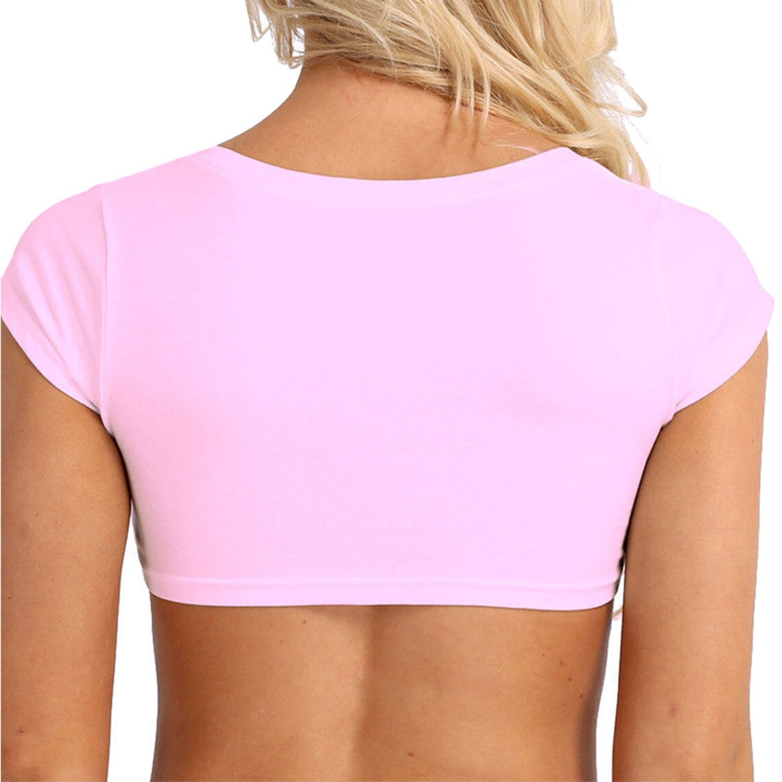 Short Cut Crop Top Extreme Short Sleeve Erotic Women Rave Tank Top Black White Pink Sexy Party