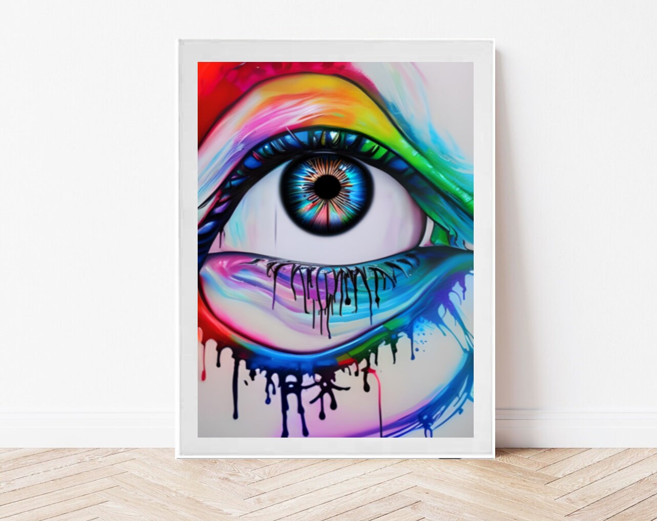 Dripping Eye Colourful Eye Wall Art Eye Pop Art Graffiti - Etsy