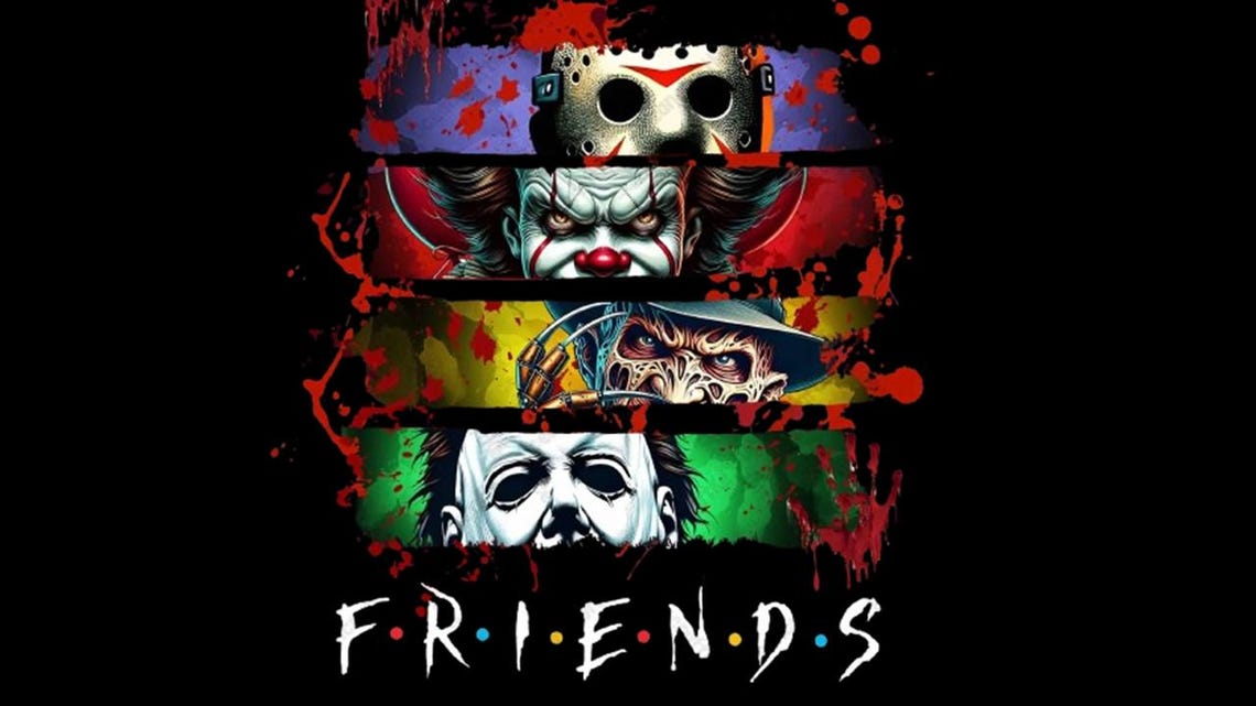 Halloween Horror Friends Png, Movie Killers Neon Png, Scary Halloween ...