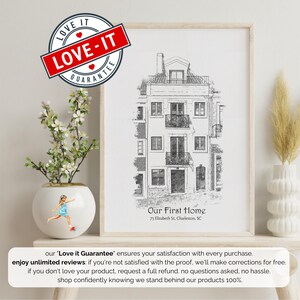 Custom House Drawing Sketch From Photo | Moving Away House Portrait ...