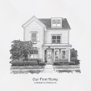 House Portrait Sketch From Photo - Beautiful Housewarming Gift for New ...