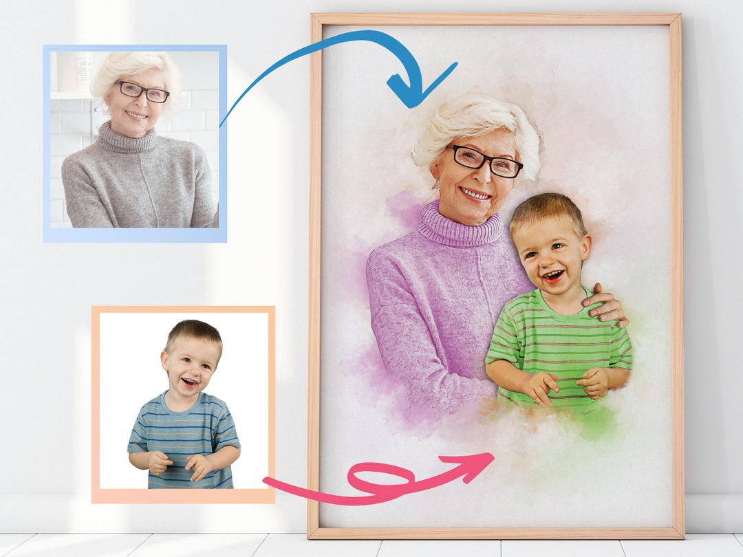 Remembering a Loved One Family Portrait From Photo Loss of - Etsy
