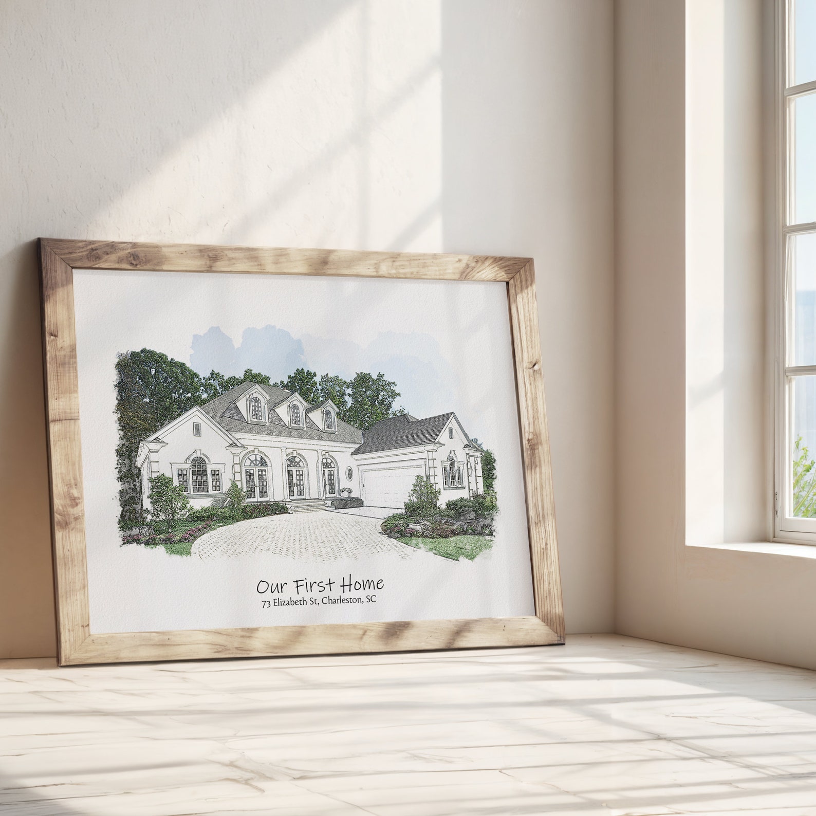 Personalized House Portrait Drawing From Photo - Perfect for Moving ...