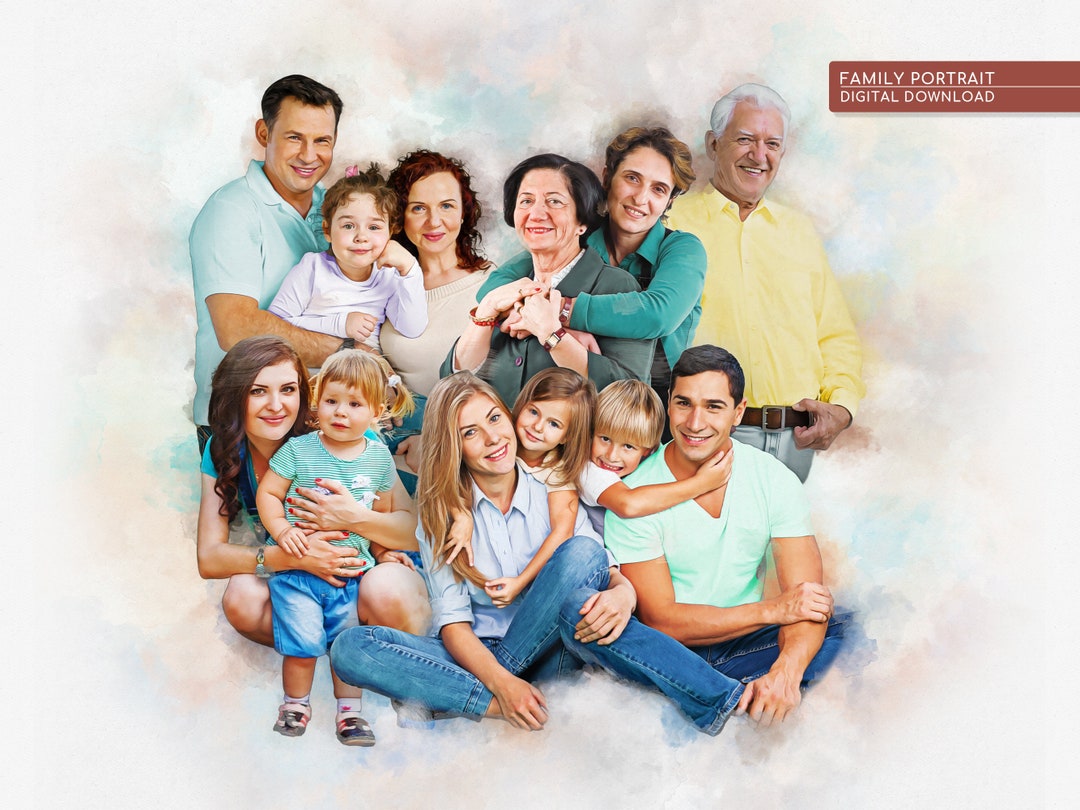 Custom Family Portrait Illustration From Photo: A Beautiful Way to ...
