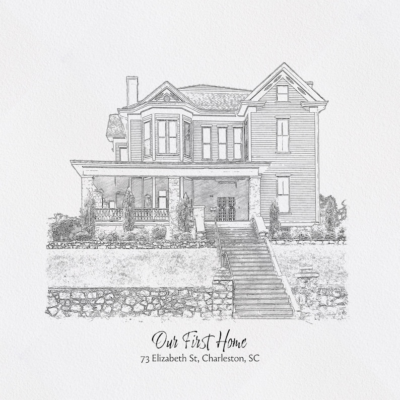 Custom House Sketch - Ideal Realtor Closing Gift and Marketing Tool ...