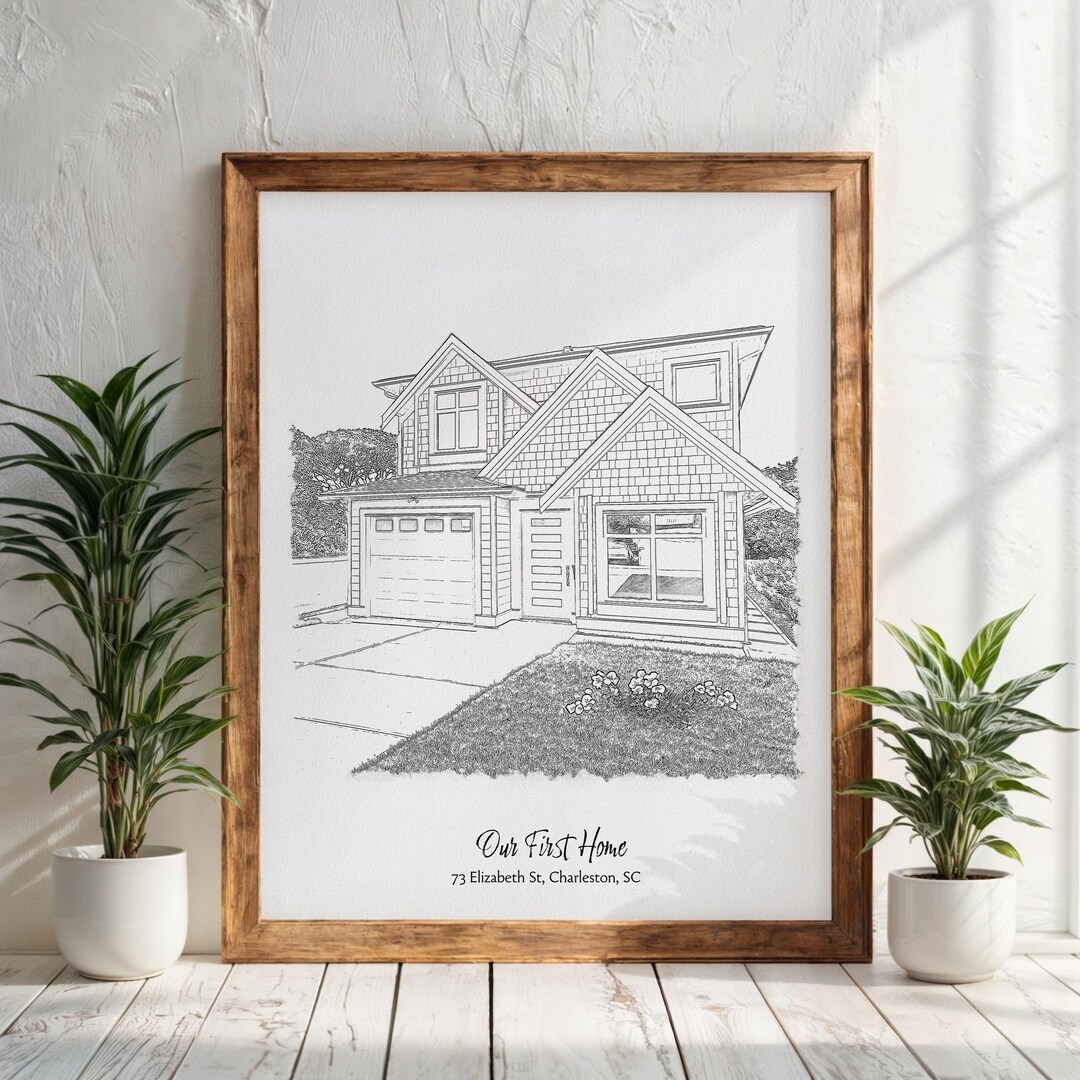 Custom House Sketch - Personalized Drawing for Housewarming - Ideal ...