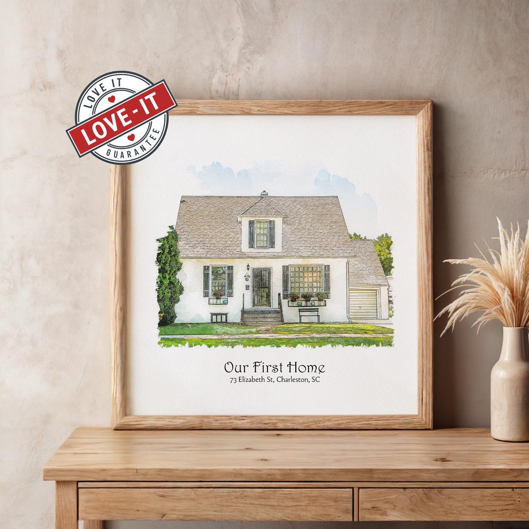 Our First Home Custom Drawing - Unique Housewarming Gift From Photo - Etsy