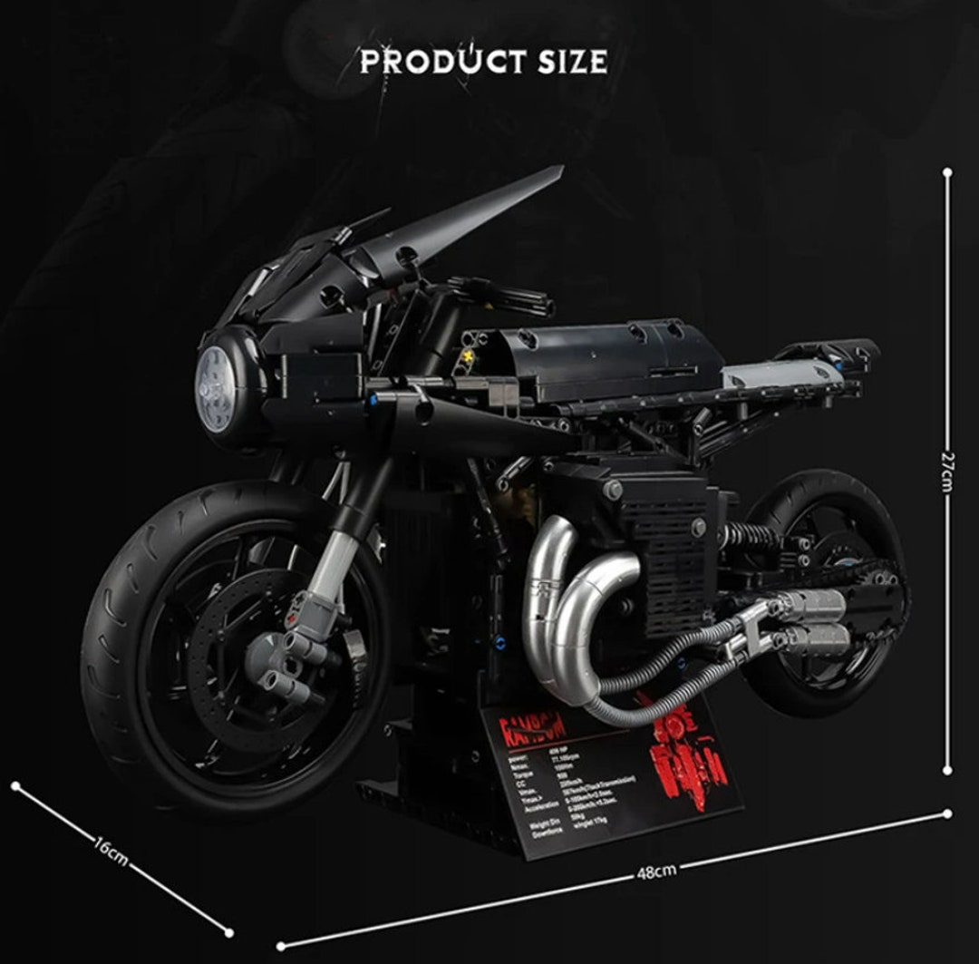 Kit 1981pcs Technical 1:5 Dark Knight Motorcycle Building - Etsy