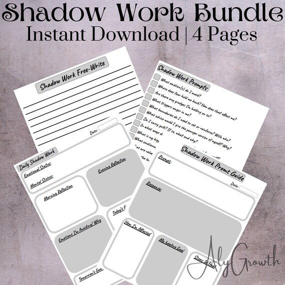 Shadow Work Bundle Digital Download PDF File Instant - Etsy