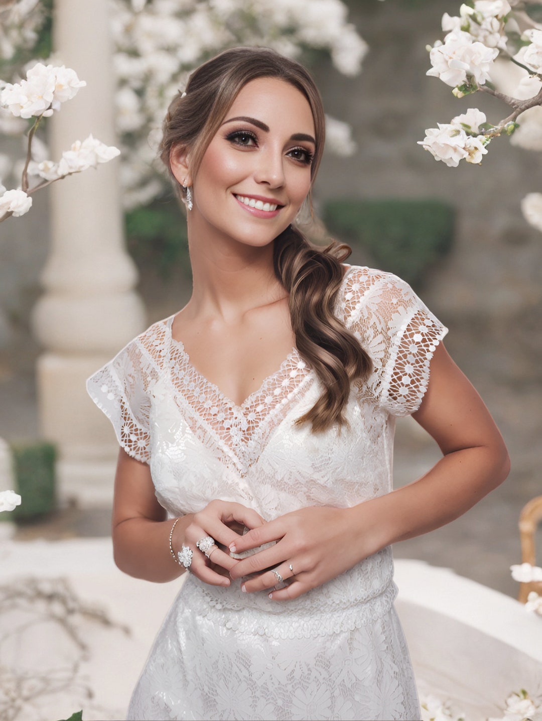 Wedding Dress, Bridal Lace Wedding Dress With Underneath Dress - Etsy