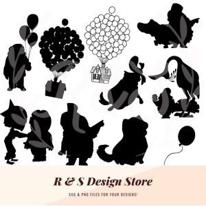 Up Silhouettes, Characters, Svg, Png. - Etsy