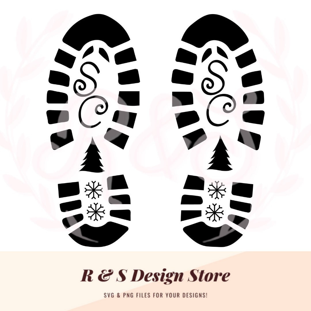 Santa Boots, Footprints, Christmas, Christmas Eve, Svg, Png. - Etsy