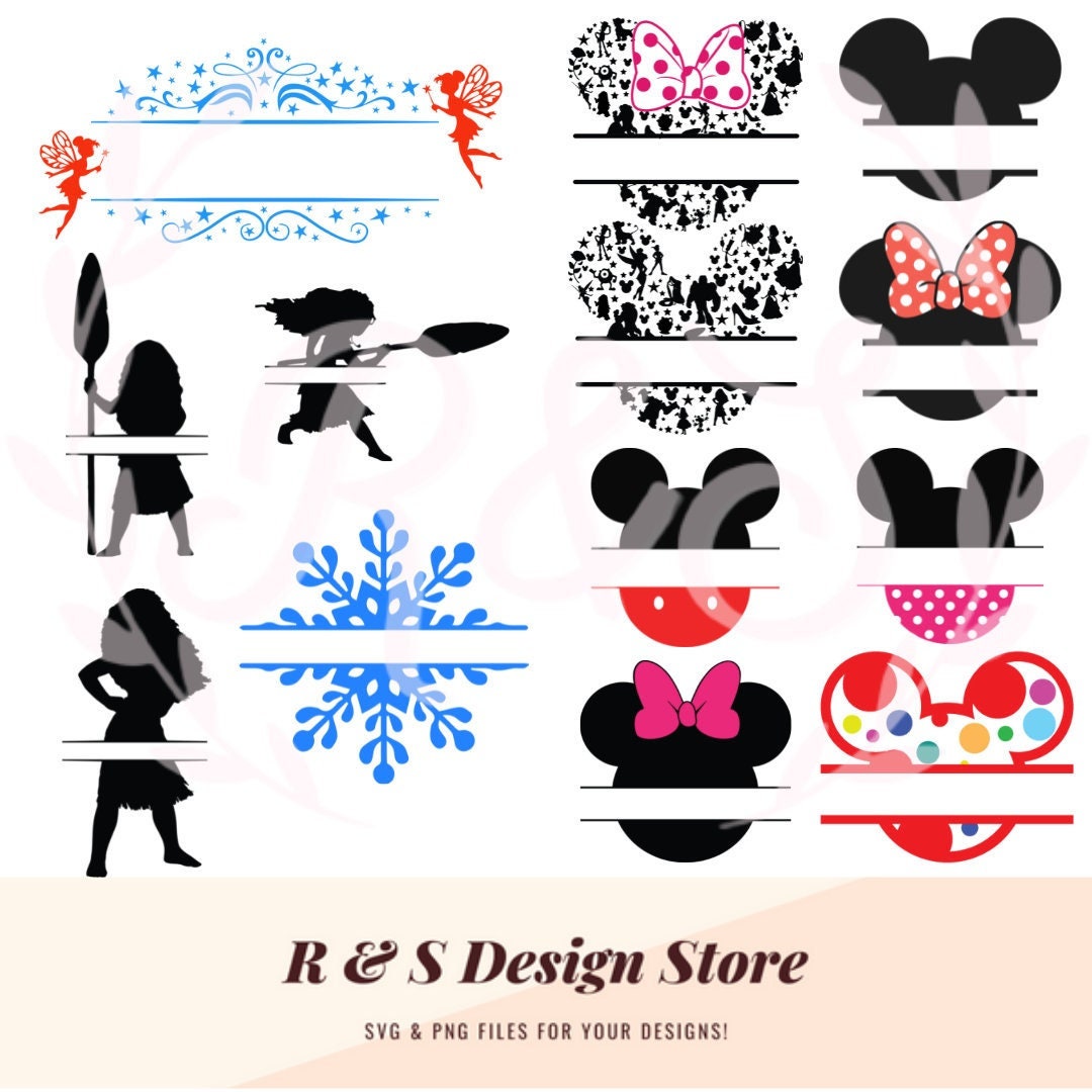 Themed Monograms, Split Mongrams, Ears, Princess, Fairy, Svg, Png. - Etsy