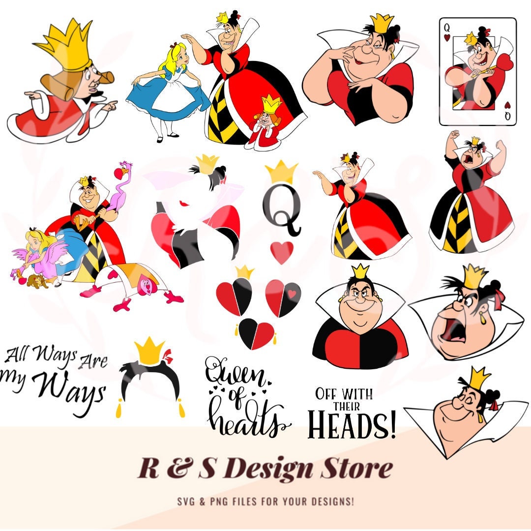 Villain, Mad, Wonderland, Mad Queen, Hearts, Red, Svg, Png. - Etsy