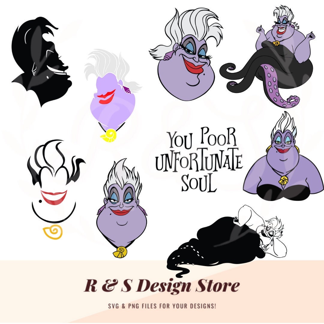 Sea Witch, Villain, Ursula, Octopus, Witch, Evil, Png, Svg. - Etsy UK