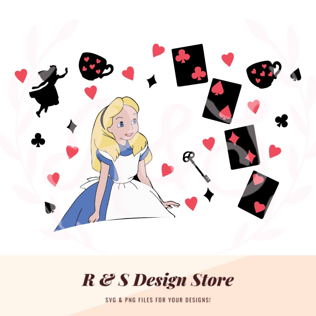 Cup Wrap, Wonderland, Alice, Cards, Tumbler Wrap, Svg, Png. - Etsy