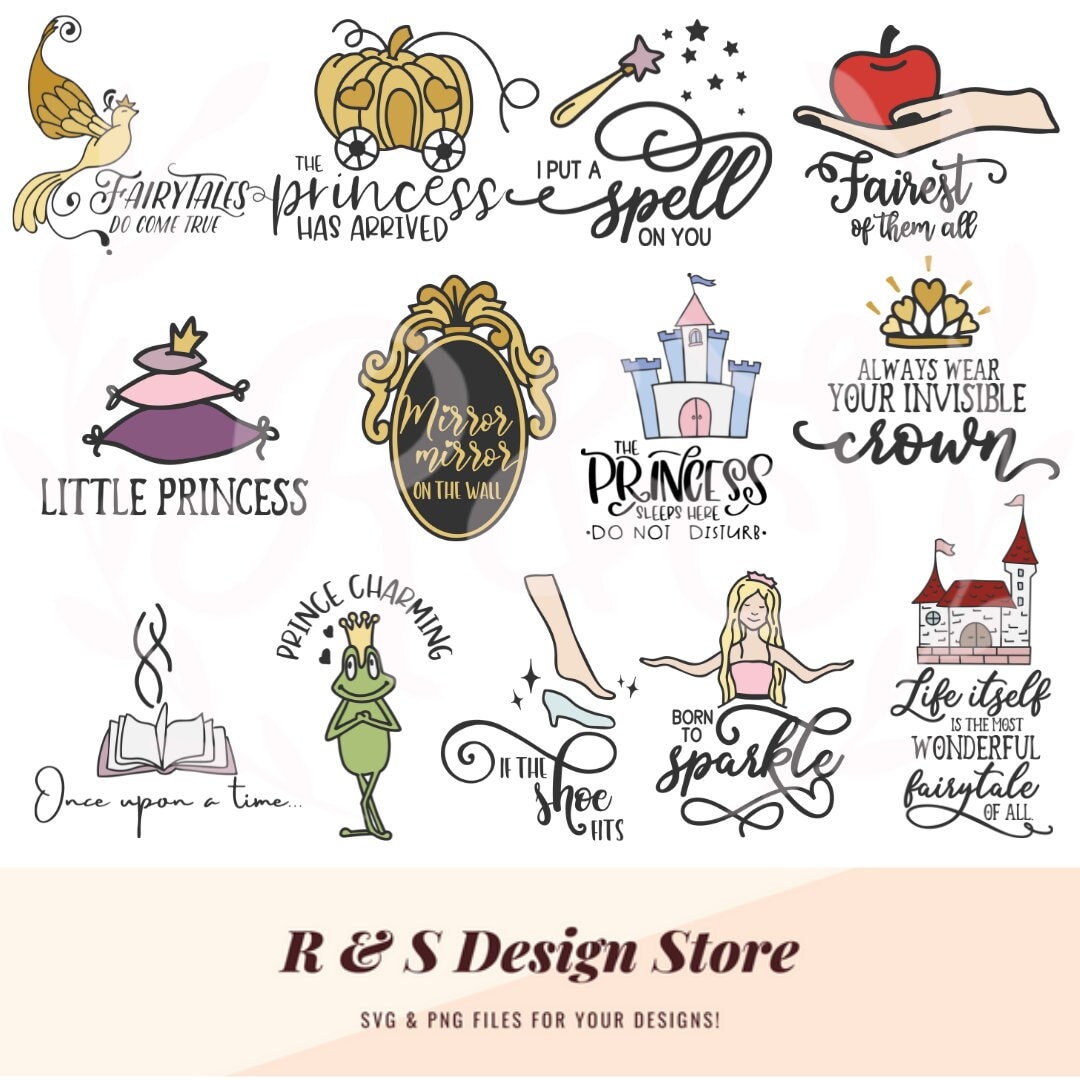 Princess Themed, Quotes, Icons ,svg, Png. - Etsy