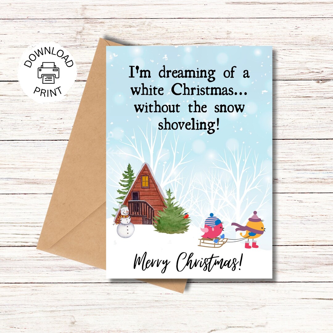 Funny Merry Christmas Card | Printable Holiday Greeting Card | Dreaming ...