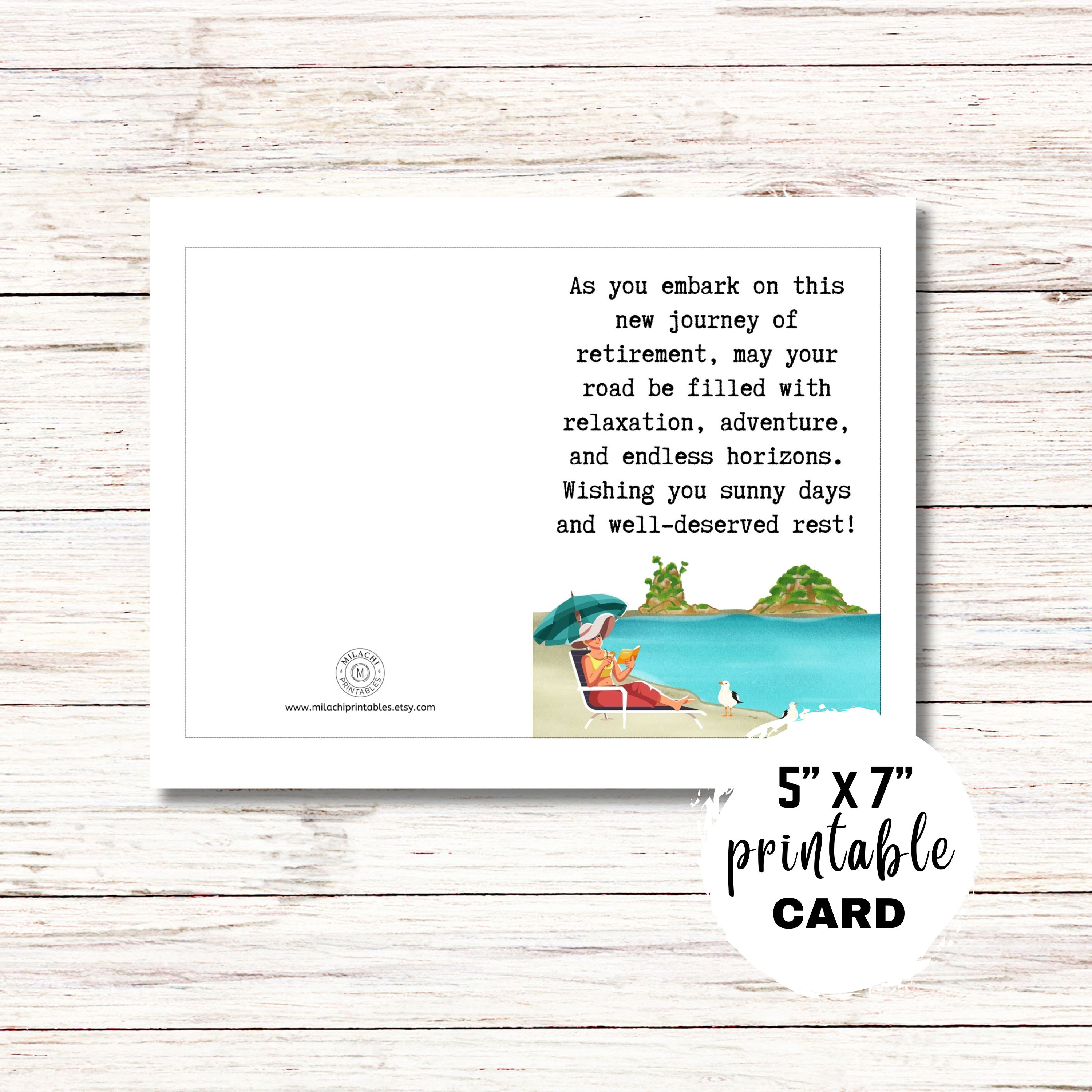 Printable Retirement Card, New Journey, Happy Retirement Greeting Card ...