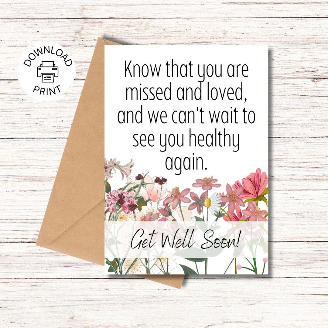 Healthy Again - Get Well Soon Card - Printable Greeting Card - Get Well ...