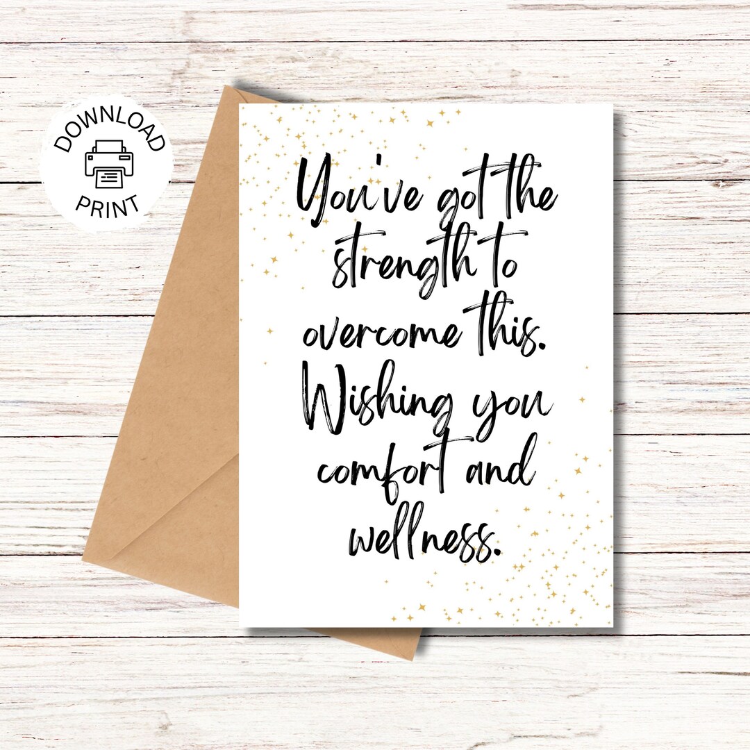 Get Well Soon Card - Printable Greeting Card - Get Well Wishes ...