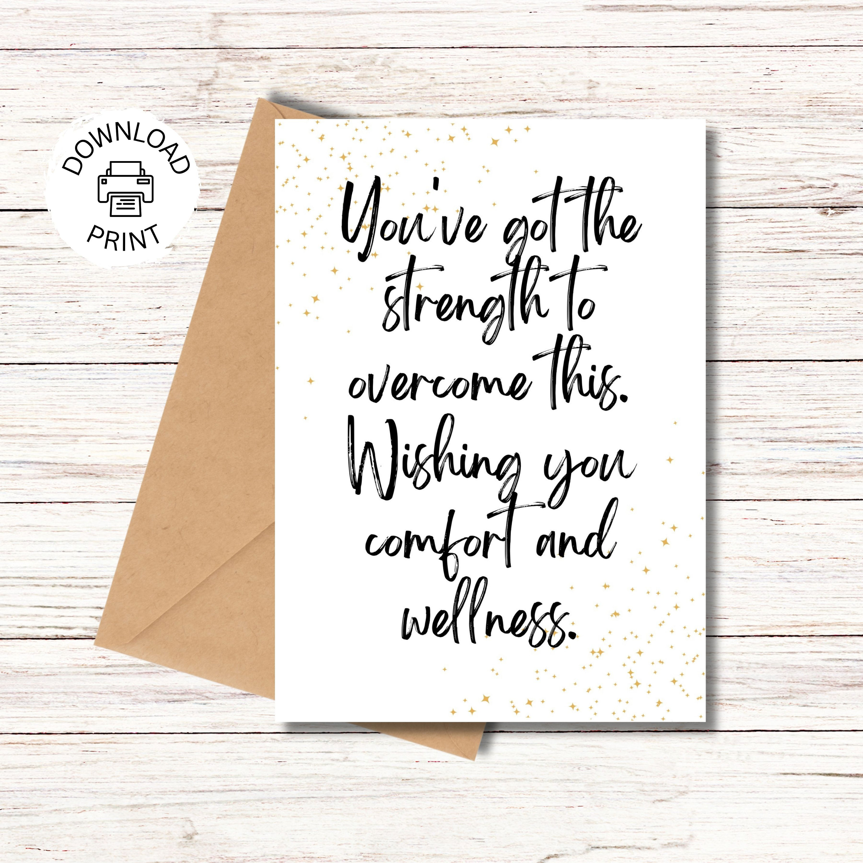 Get Well Soon Card Printable Greeting Card Get Well Wishes Positive and ...