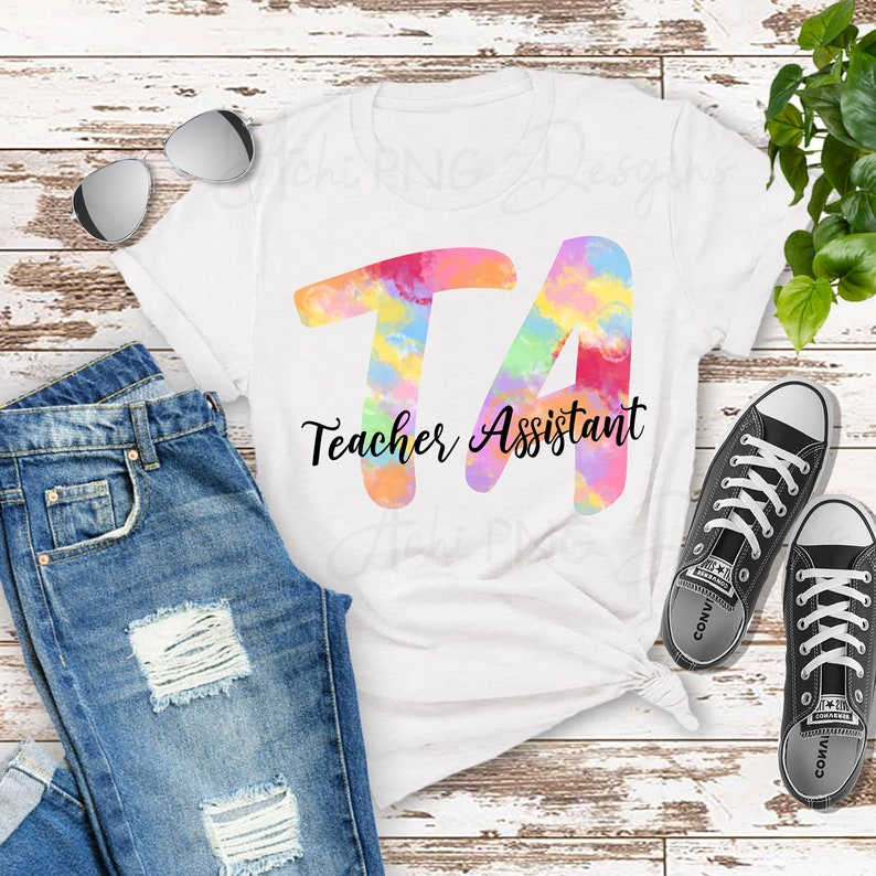 TA Teacher Assistant PNG Sublimation Design, Tie Dye, Back to School ...