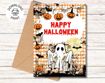 Happy Halloween Card - Printable Greeting Card - Trick or Treat ...