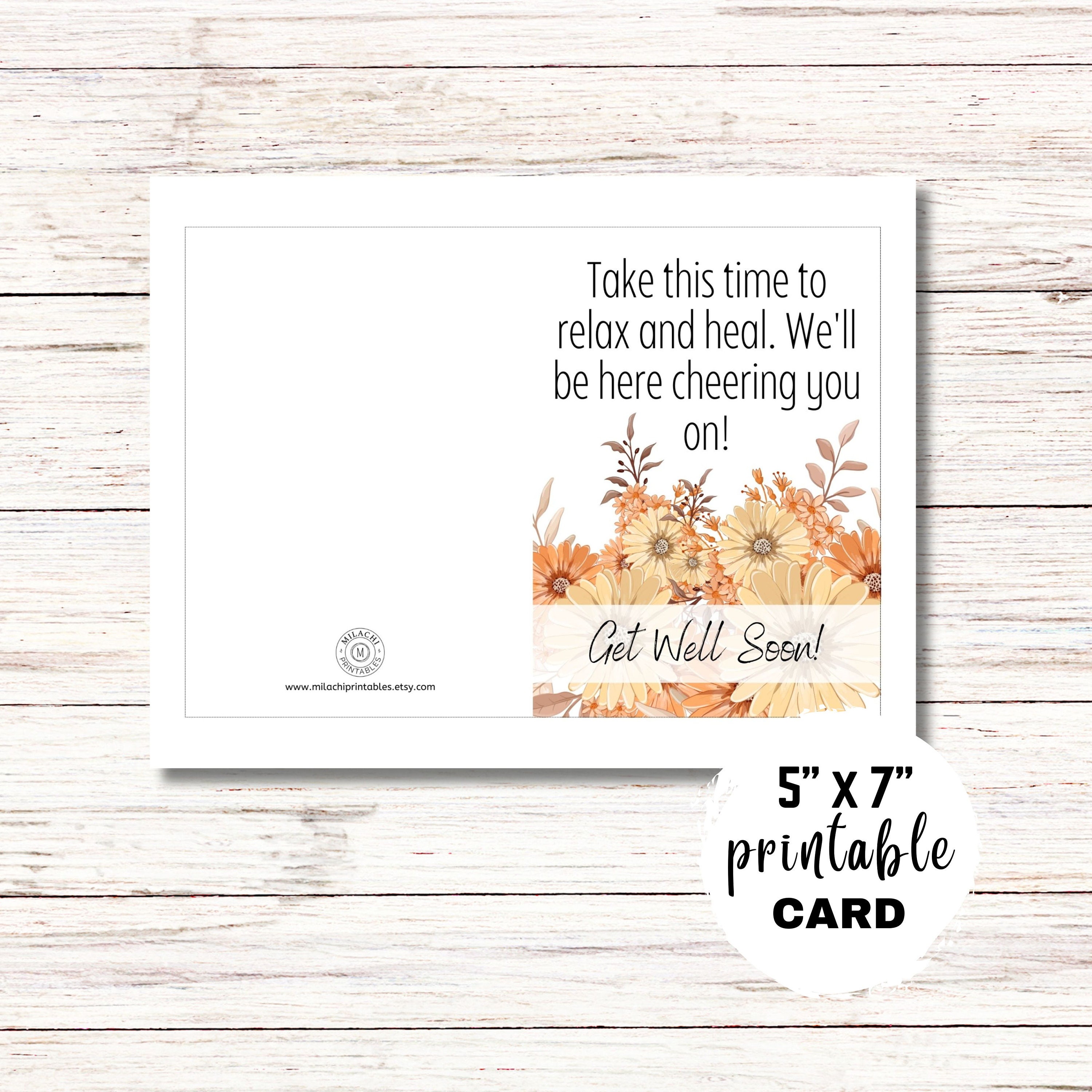 Relax and Heal - Get Well Soon Card - Printable Greeting Card - Get ...