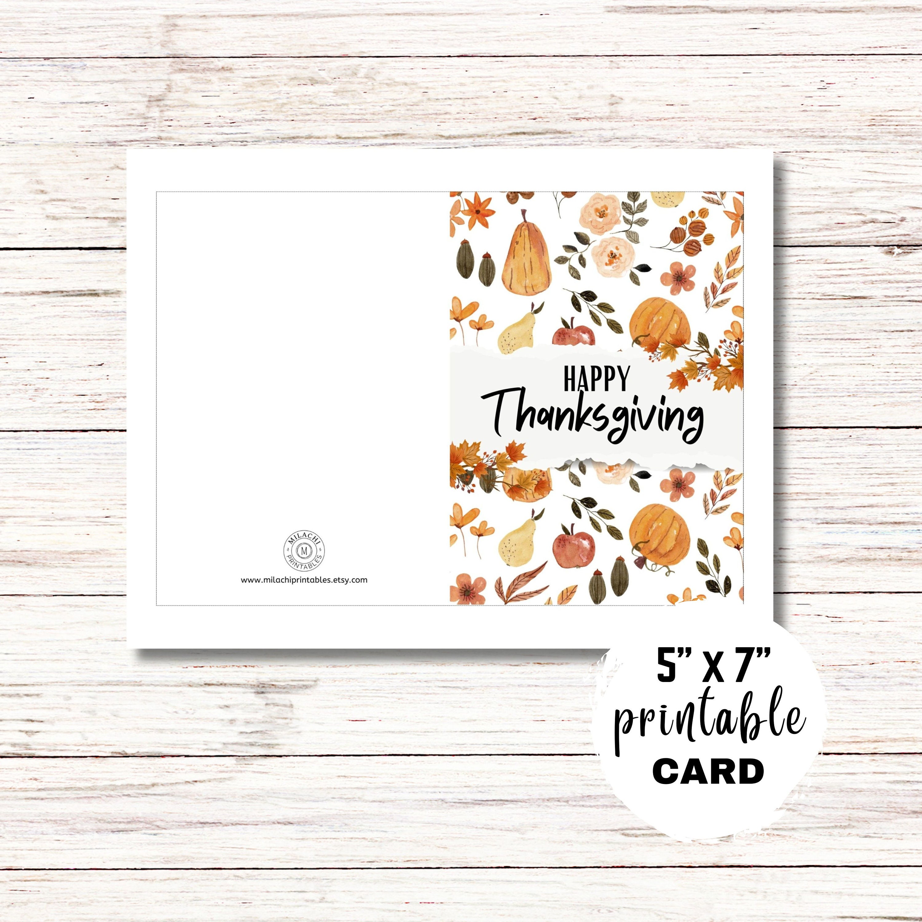 Happy Thanksgiving Card Printable Greeting Card Thanksgiving Printable ...