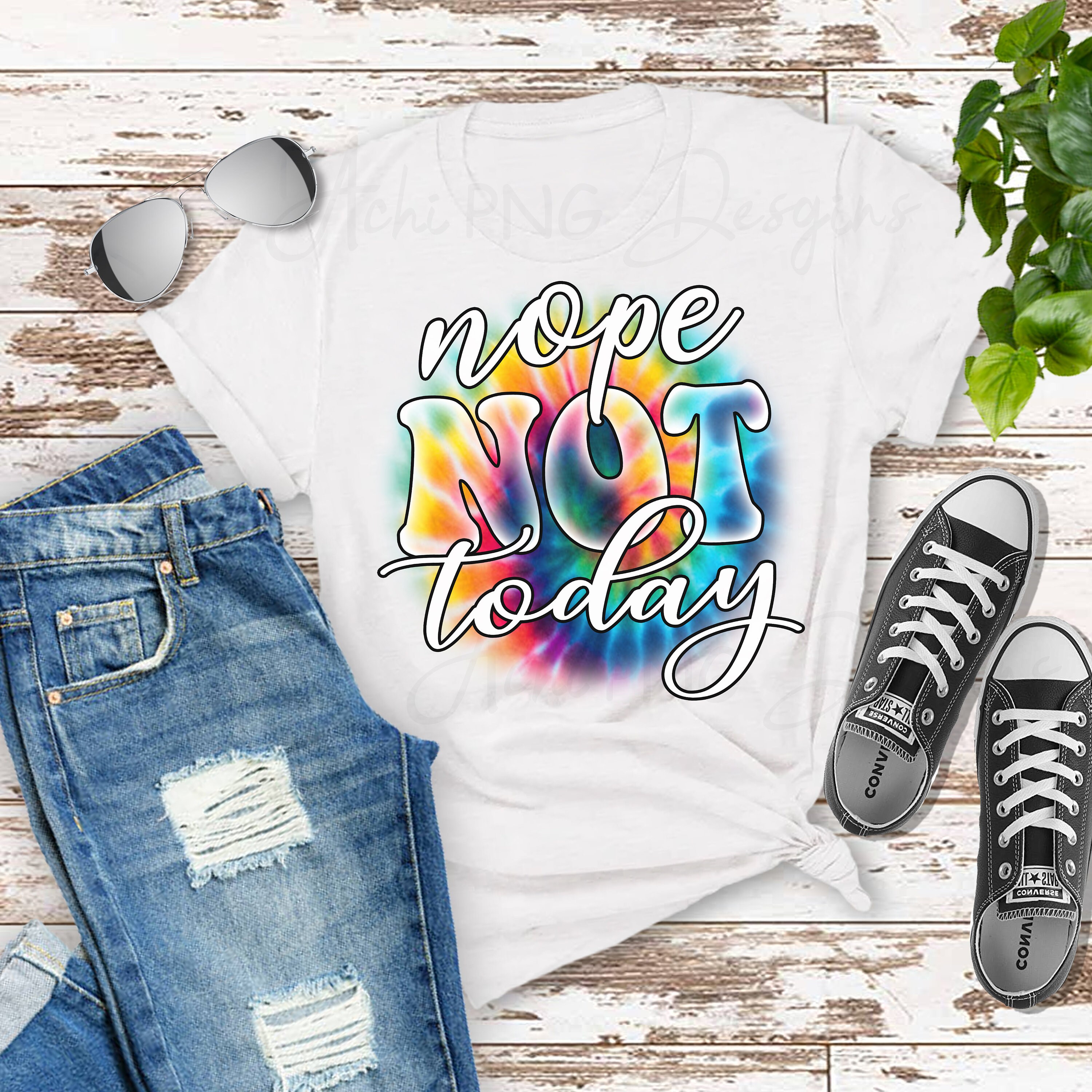 Nope Not Today PNG, Sublimation Design, Tie Dye, Sarcastic PNG, DTG ...