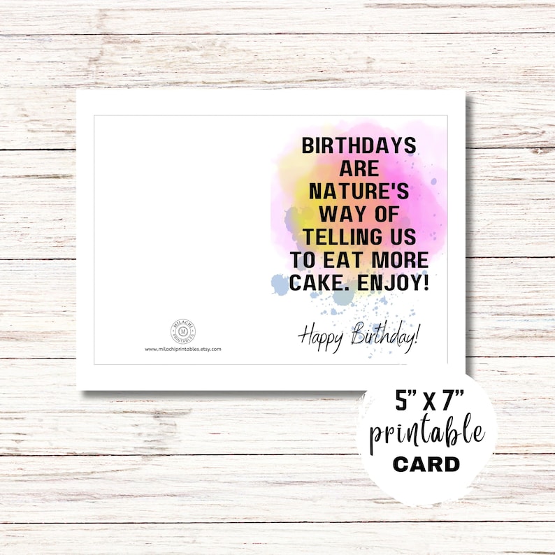 Eat More Cake - Happy Birthday Card - Printable Greeting Card ...