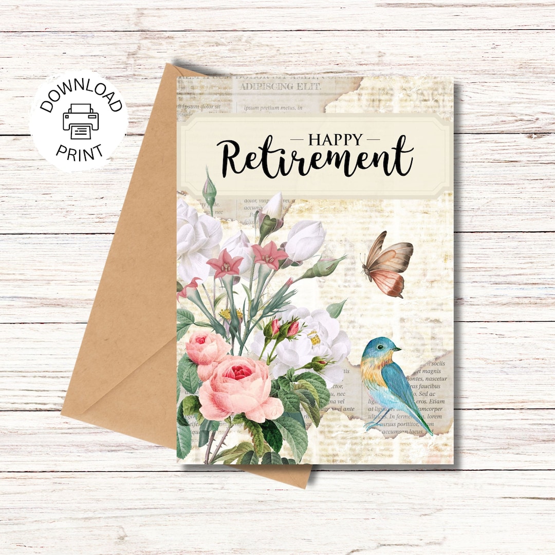 Printable Happy Retirement Card, Happy Retirement Greeting Card ...
