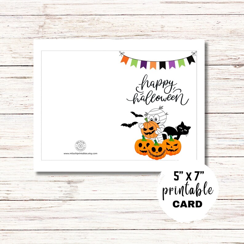 Happy Halloween Card - Printable Greeting Card - Spooky Halloween ...