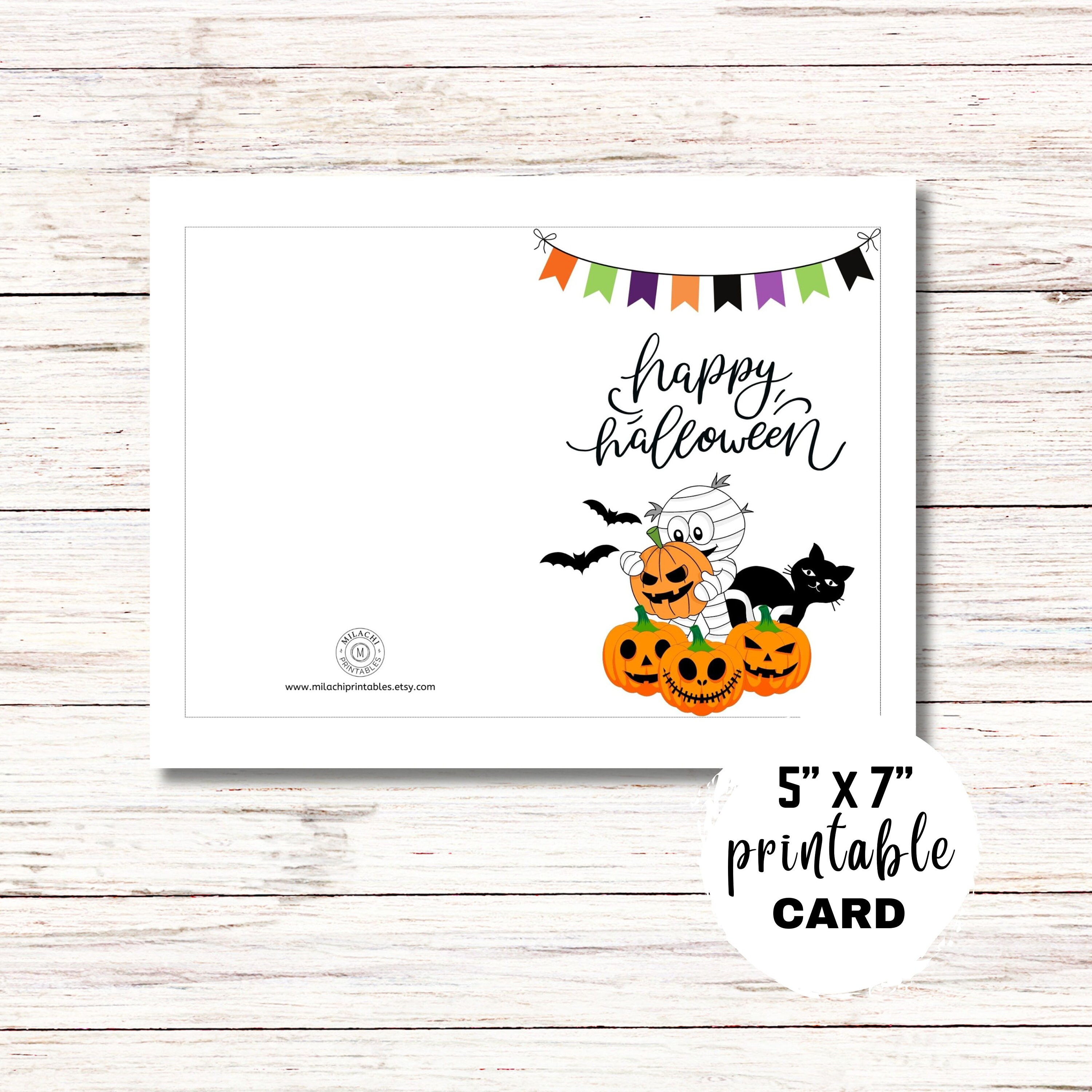 Happy Halloween Card - Printable Greeting Card - Spooky Halloween ...