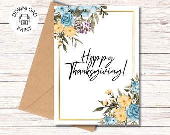 Happy Thanksgiving Card, Thanksgiving Digital Card, Grateful Hearts ...