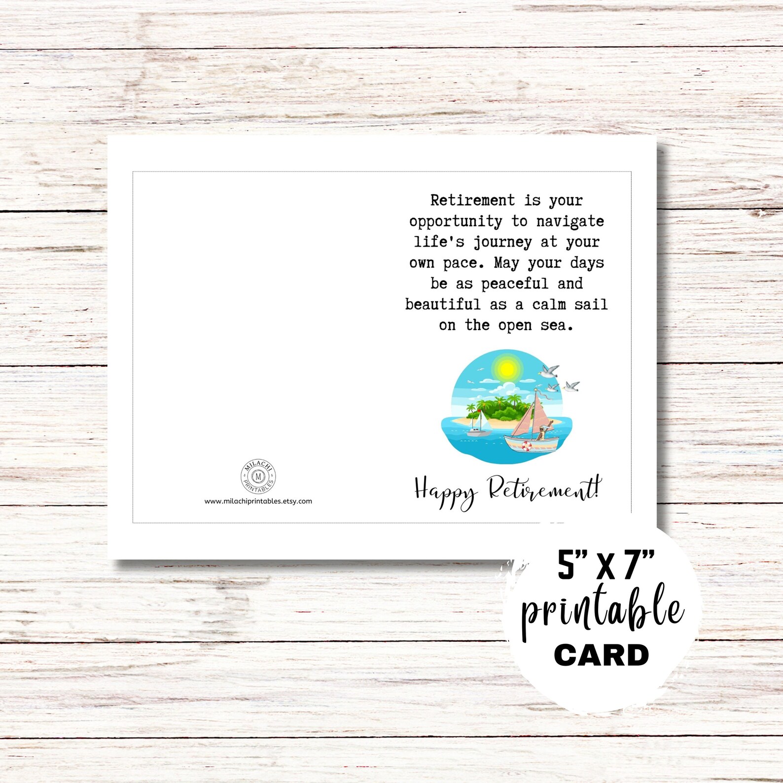 Printable Retirement Card, Sailing Into the Sunset, Happy Retirement ...