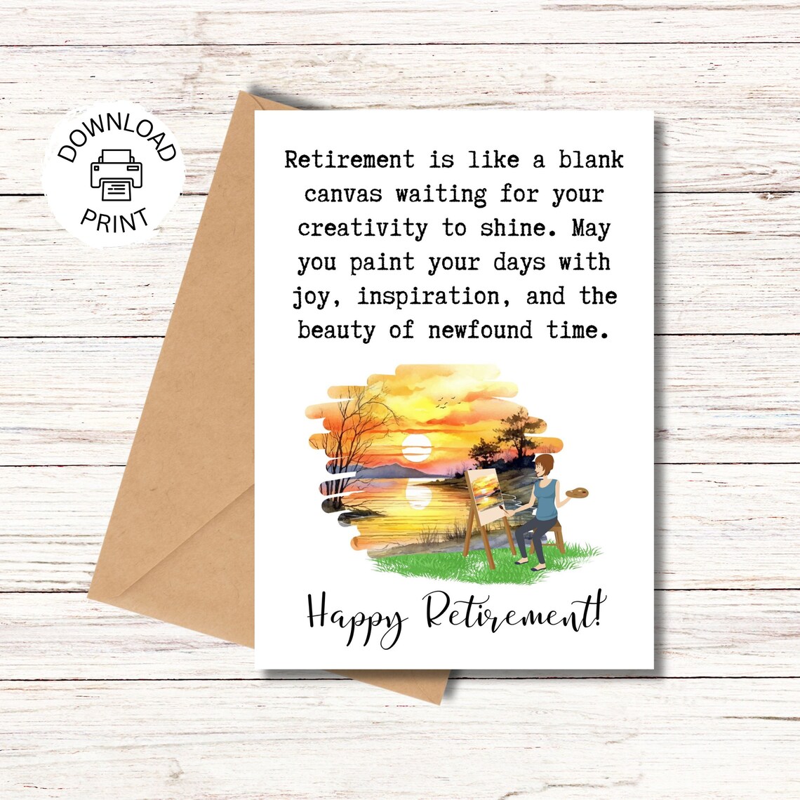 Printable Retirement Card, Creating Your Masterpiece, Happy Retirement ...