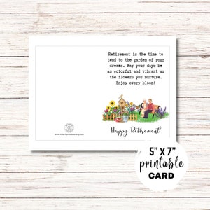 Printable Retirement Card, Garden of Your Dreams, Happy Retirement ...