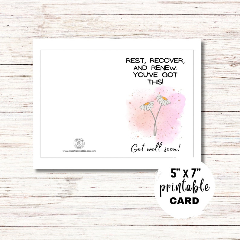 Get Well Soon Card - Printable Greeting Card - Get Well Wishes ...