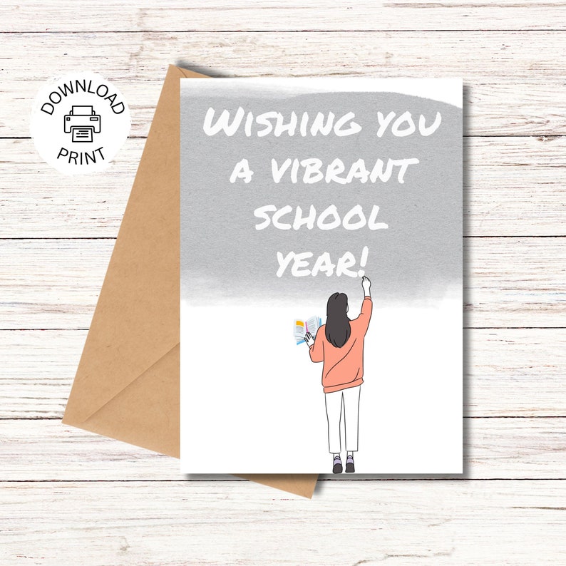 Back to School Printable Card, Greeting Card, 1st Day of School Card ...