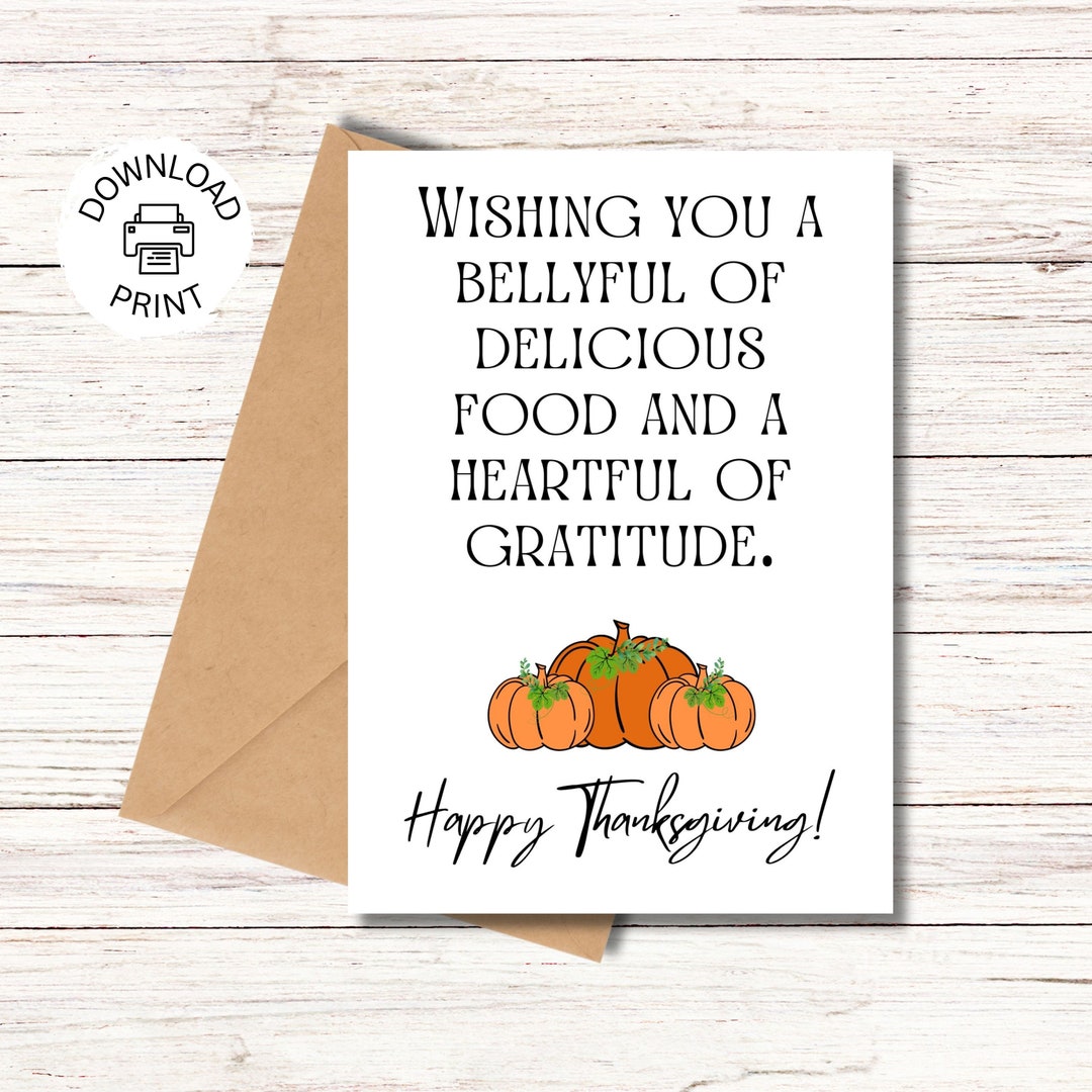 Heartful of Gratitude - Happy Thanksgiving Card - Printable Greeting ...