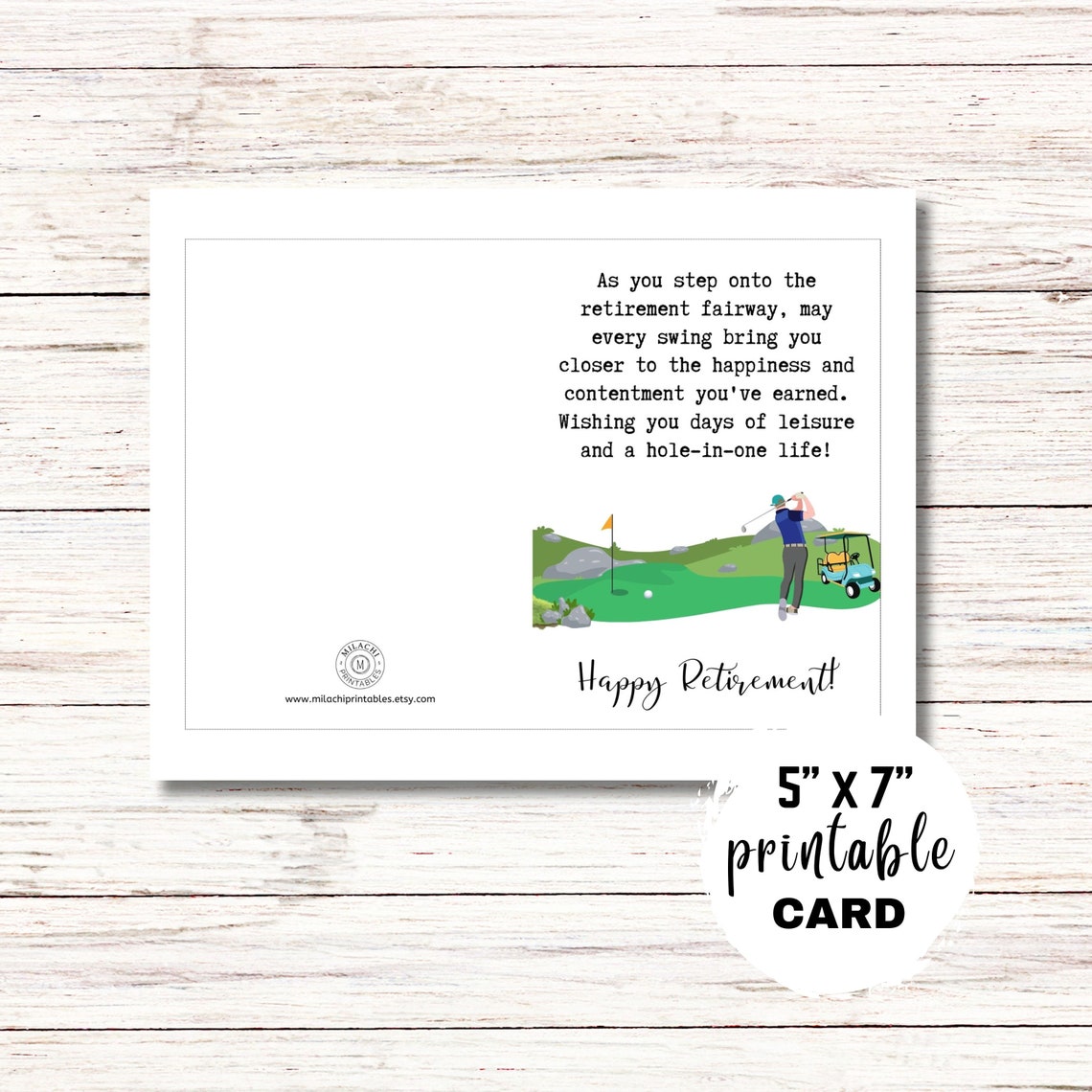 Printable Retirement Card, Swinging Into Retirement, Golf, Happy ...