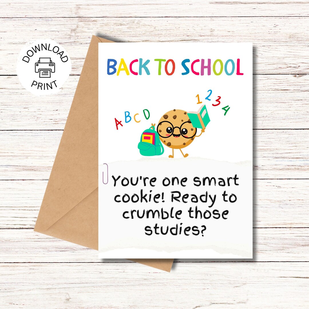 Back to School Printable Card, First Day at School, Greeting Card, Good ...