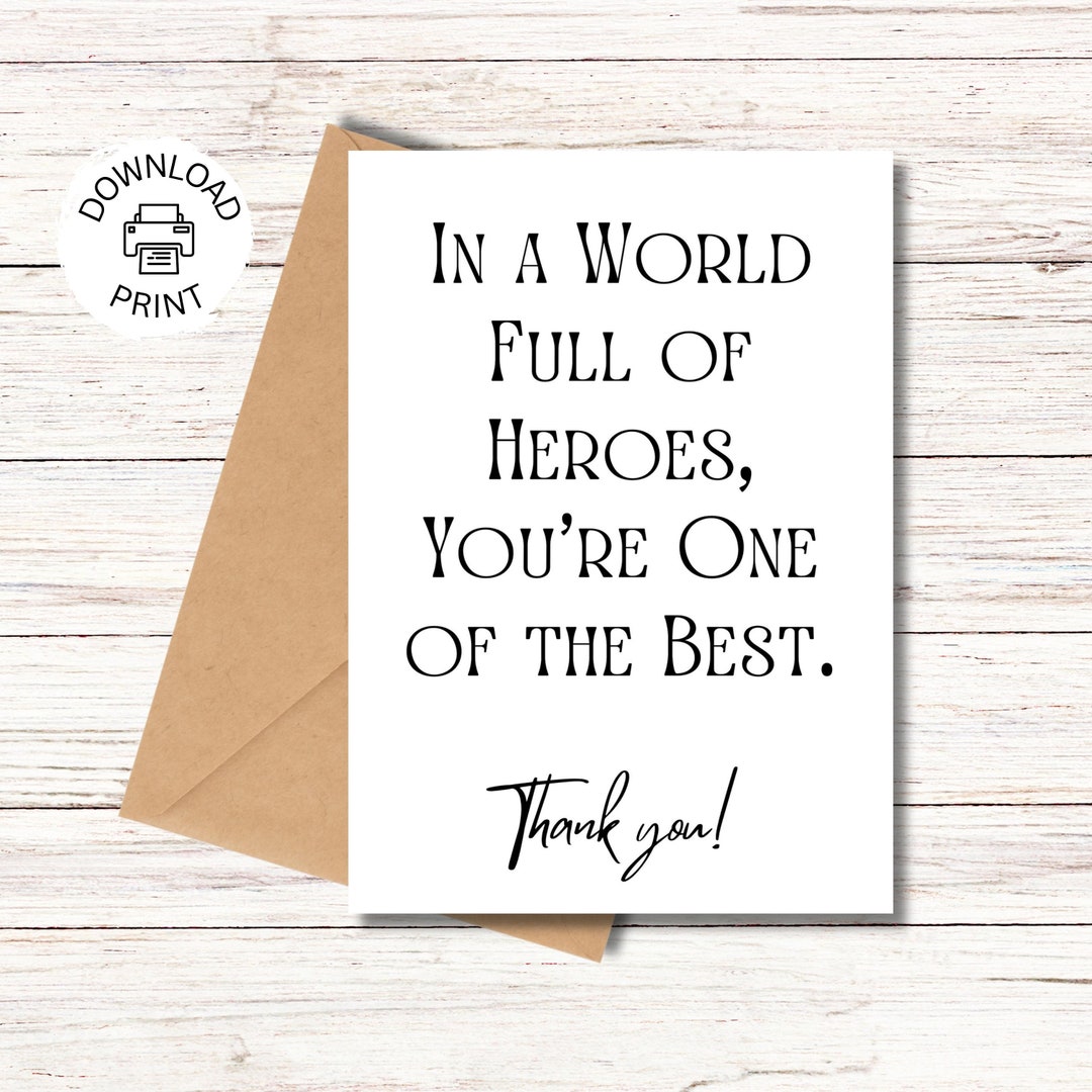One of the Best - Thank You Card - Printable Greeting Card - Handmade ...