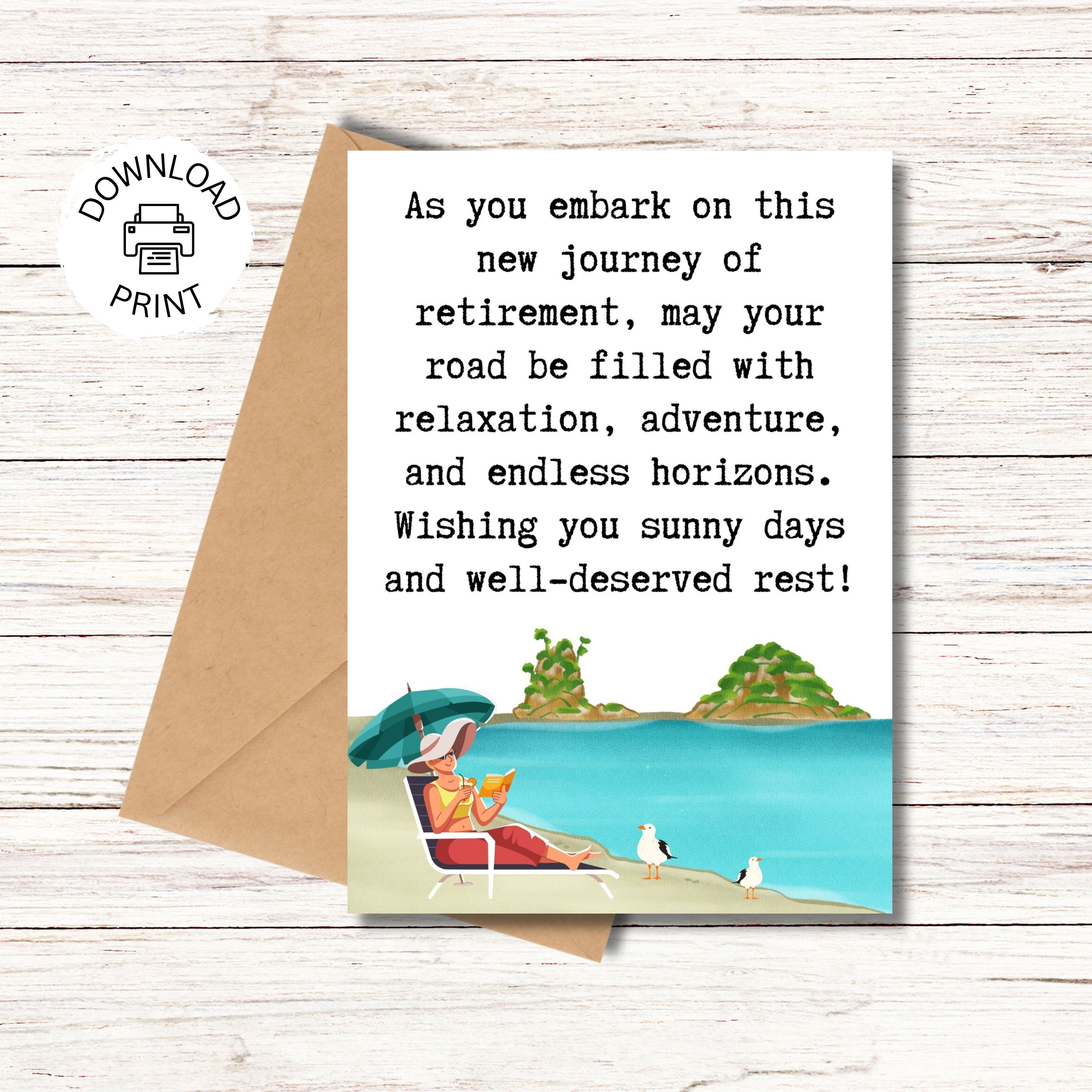 Printable Retirement Card, New Journey, Happy Retirement Greeting Card ...